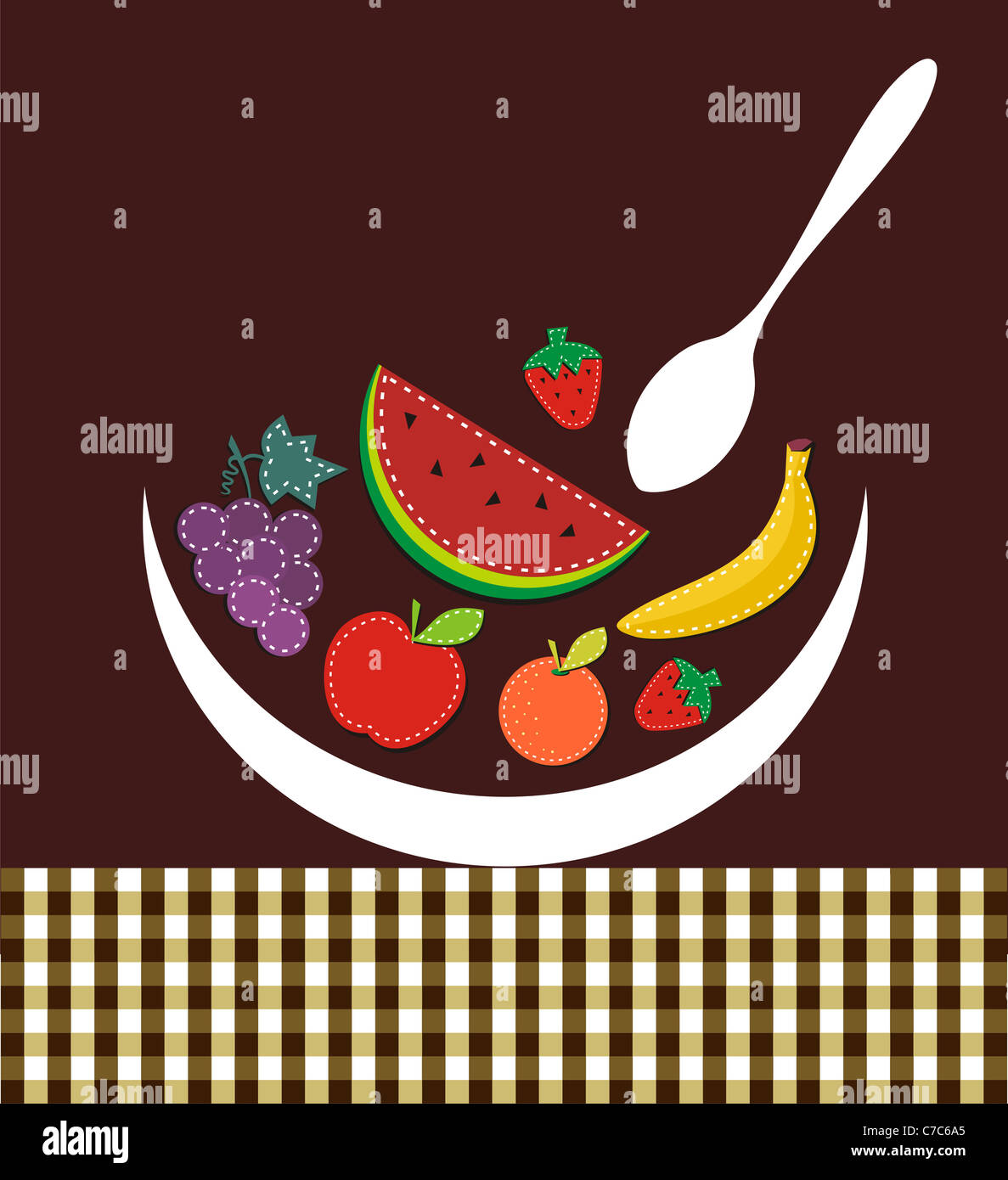 Contemporary menu design with fruits composition in warm colors. Useful ...