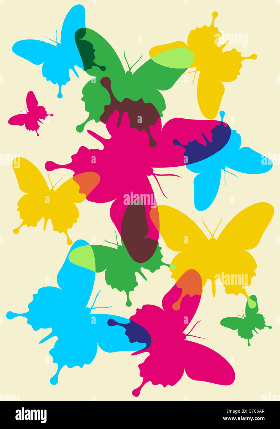 Butterfly pattern vector Illustration in vibrant color palette Stock ...