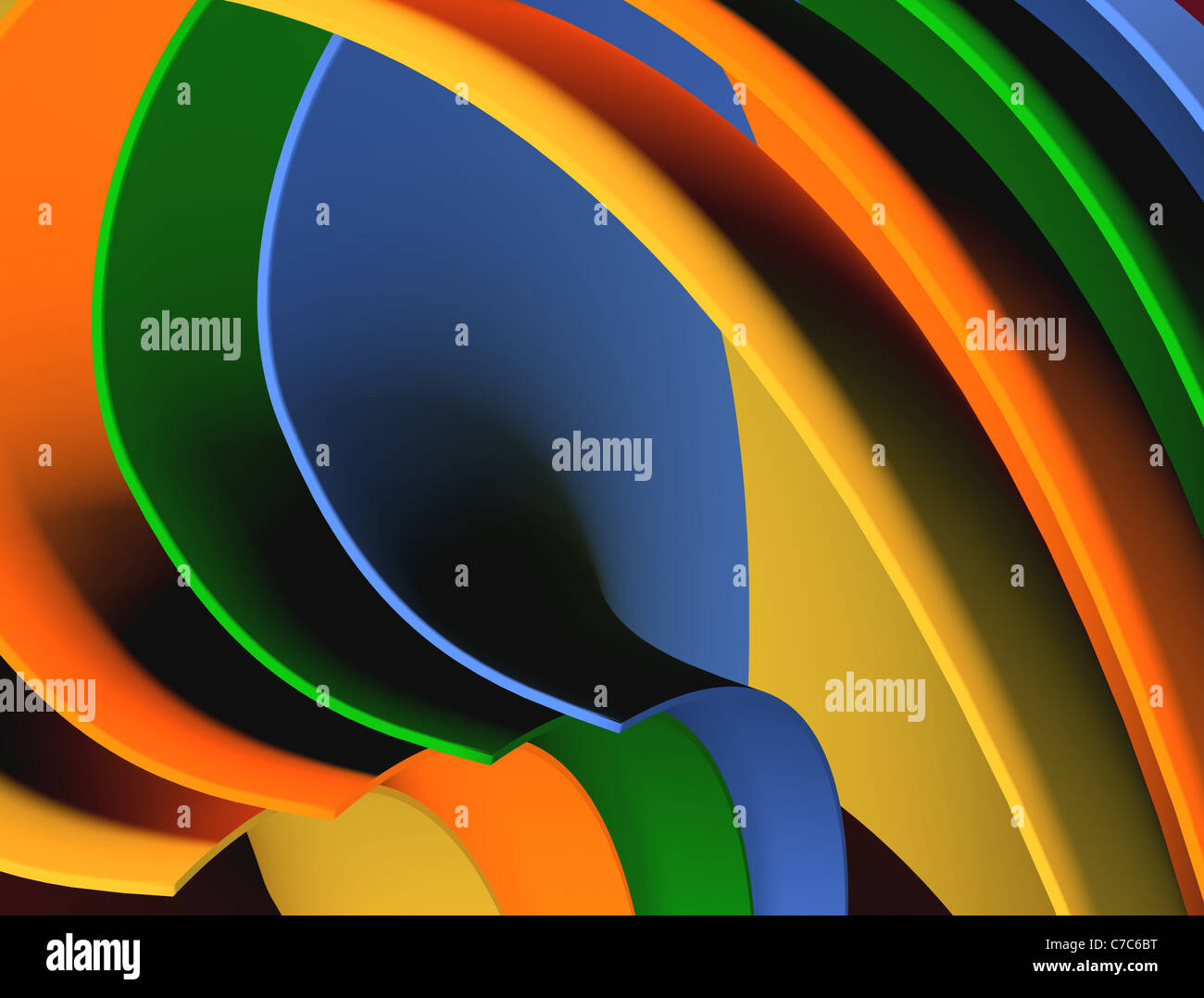 Multicolored 3d render waves abstract background Stock Photo - Alamy