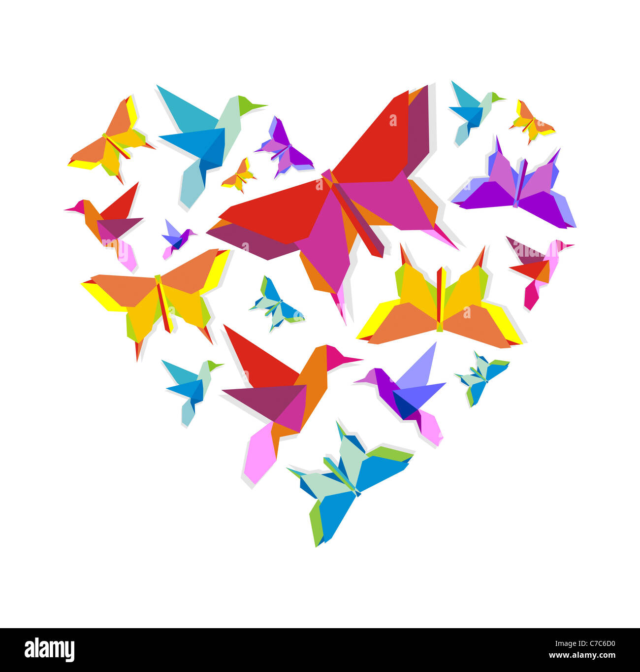 Group flying birds in origami hi-res stock photography and images - Alamy