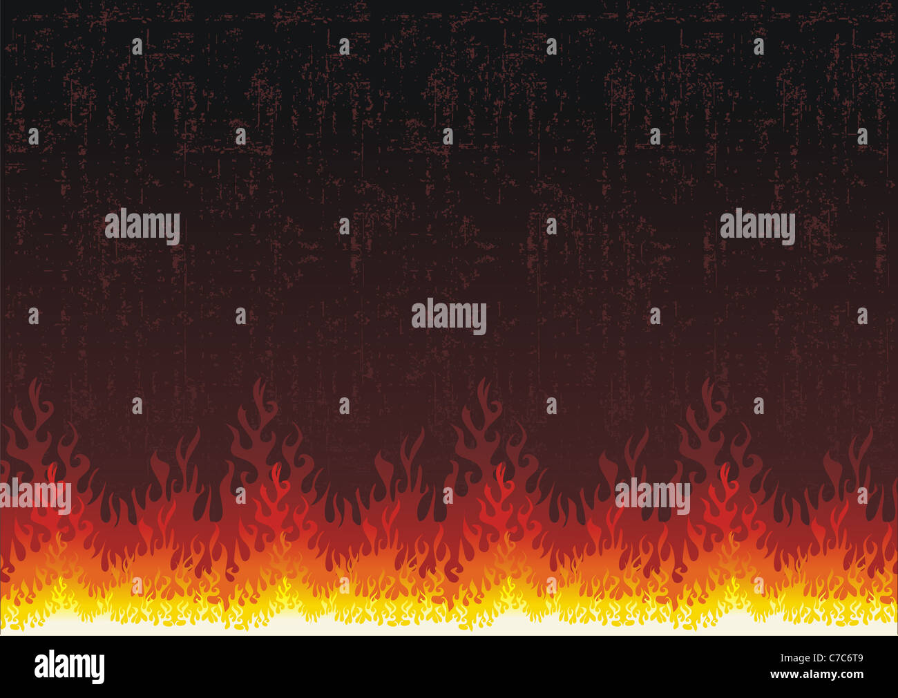 Fire Flames vector illustration over grunge background Stock Photo - Alamy