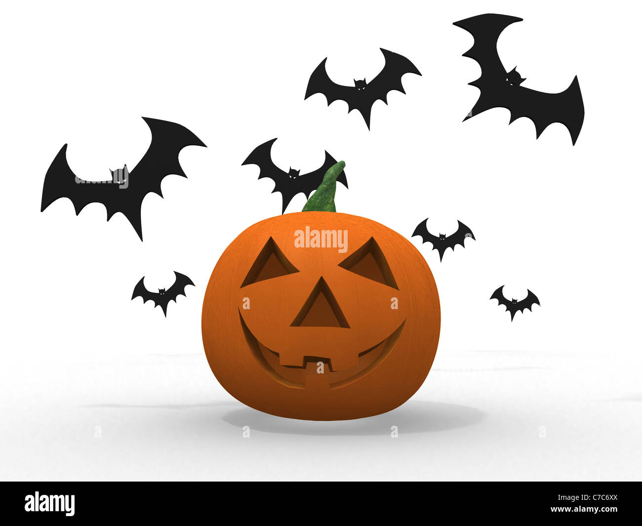 halloween pumpkin and bats Stock Photo - Alamy