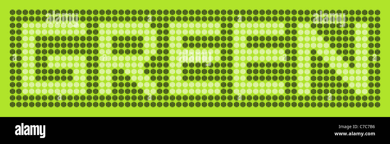 Green: writing on screen of small worlds Stock Photo - Alamy