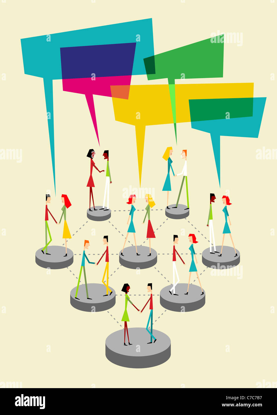 Social community people interaction with speech balloon concept Stock ...