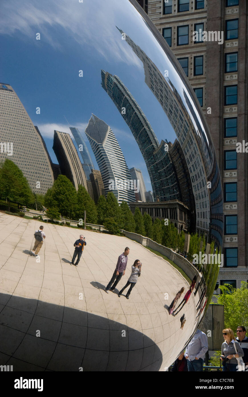 "Cloud Gate" sculpture, also called "The Bean", Millennium Park ...