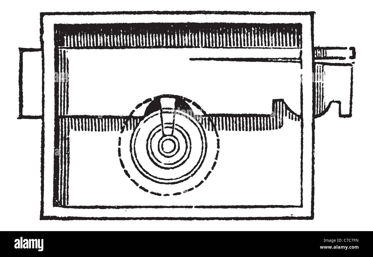 Lock, vintage engraving. Old engraved illustration of Lock diagram ...