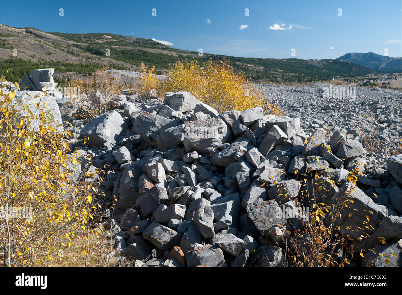 The "Frank Slide" disaster site in Alberta, Canada Stock Photo - Alamy