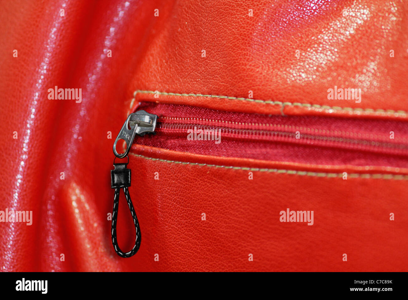 Close-up of bag zip Stock Photo - Alamy