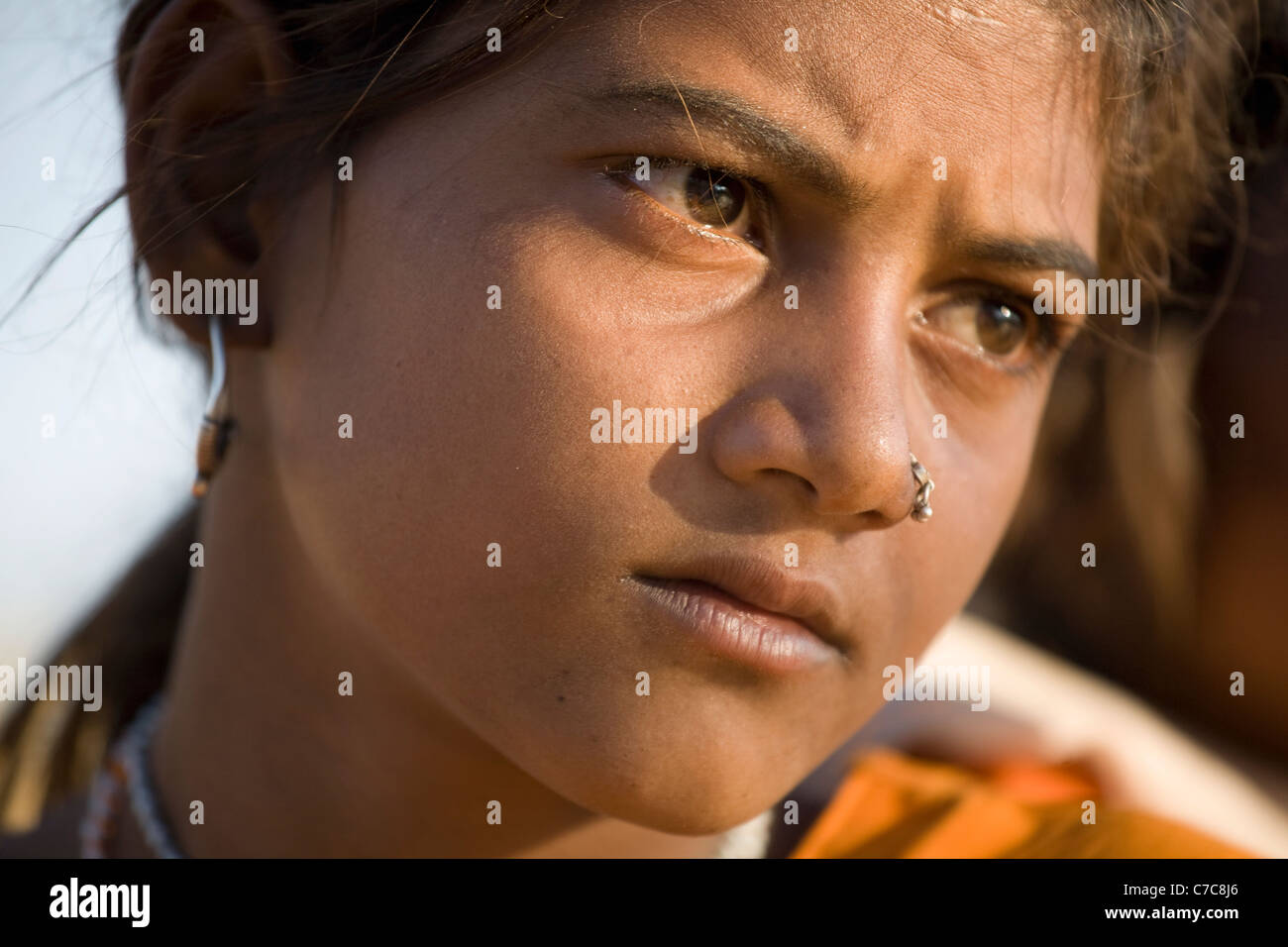 A child in Jaisalmer, Great Thar Desert, Rajasthan, India Stock Photo ...