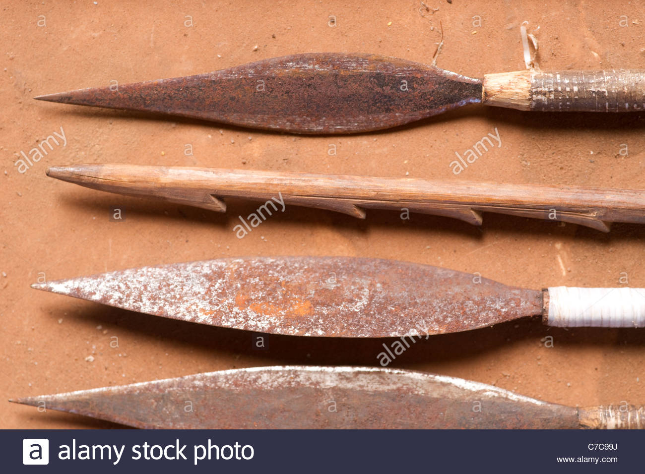 African metal weapon arrowheads Tanzanian Tanzania East Africa Stock ...