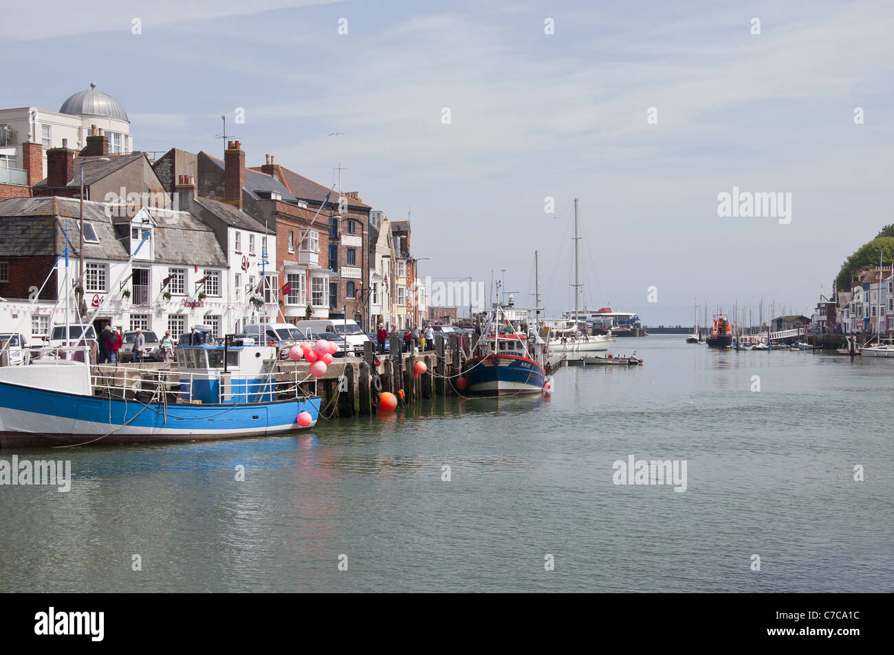 Weymouth harbour and port quayside Stock Photo - Alamy