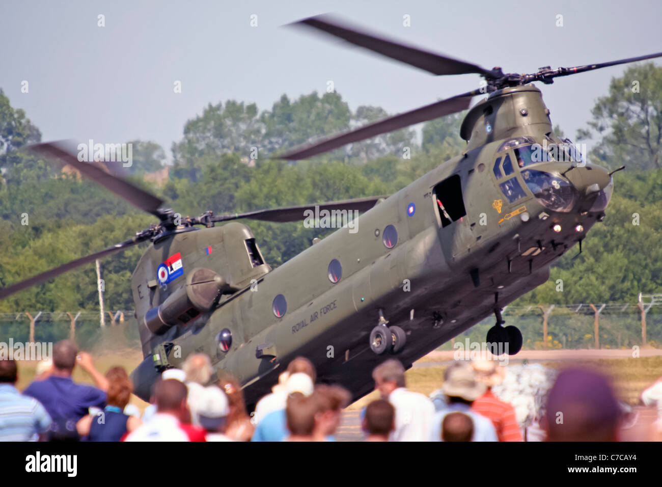 The RAF's CH47 Chinook helicopter, known for its heavy-lift capabilities, was on display at the ...