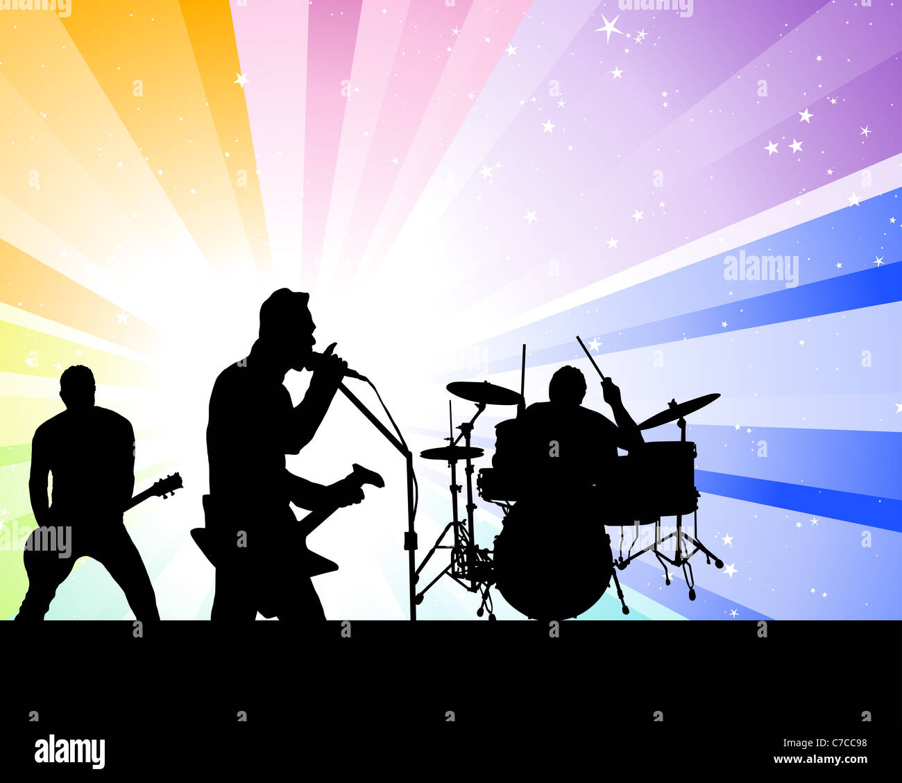 Rock group singers theme Stock Photo - Alamy