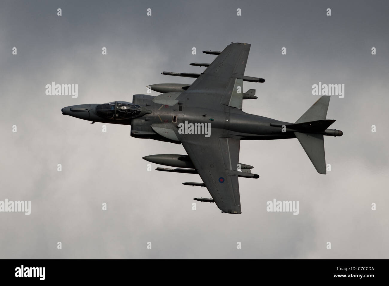RAF Harrier GR9 attack jet fighter aircraft low level in north Wales ...