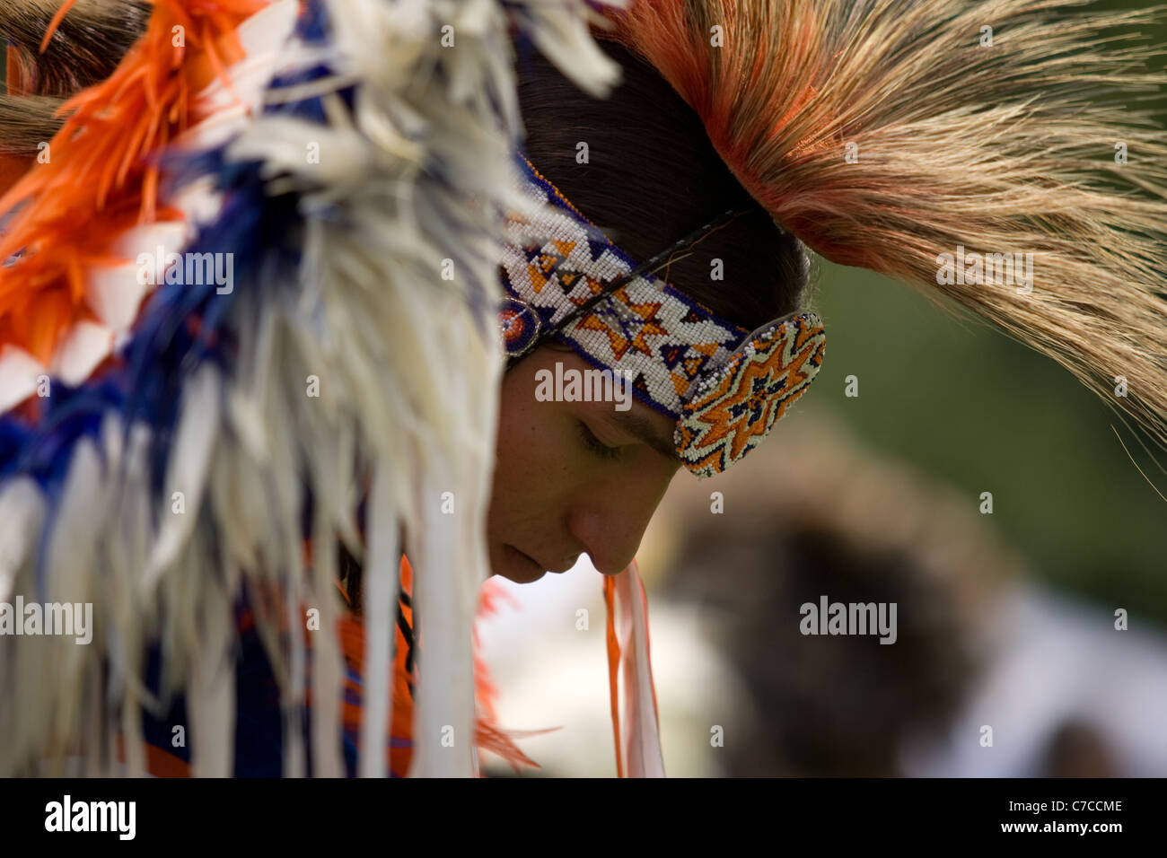 London, Canada - September 17, 2011: A First Nations Canadian wearing ...