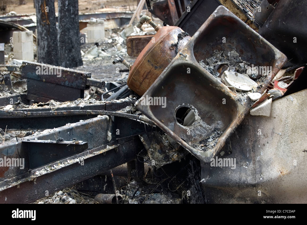A burnt home after a fire Stock Photo - Alamy