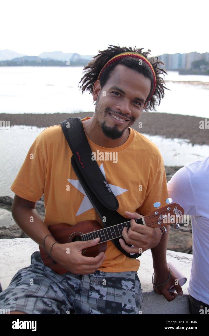 Musician from the Chilean reggae band Gondwana, as they visited Panama ...