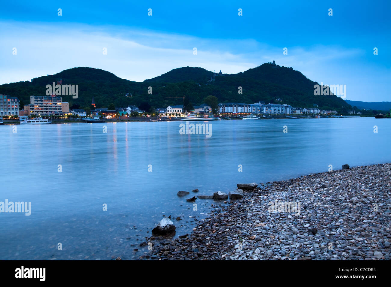 The Siebengebirge Mountains, as seen from Bonn-Bad Godesberg, North ...