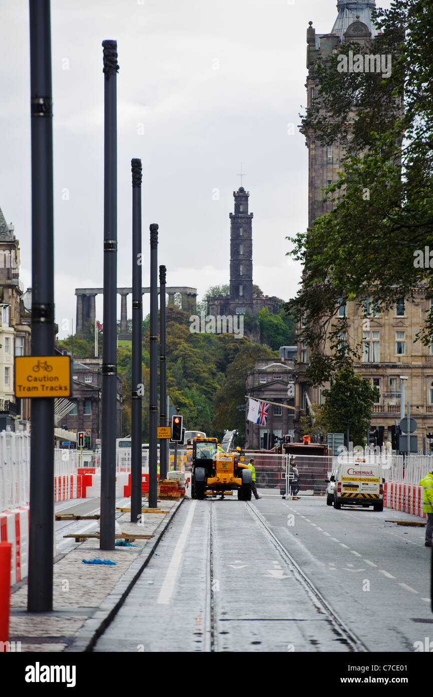 Edinburgh tram road works hi-res stock photography and images - Alamy