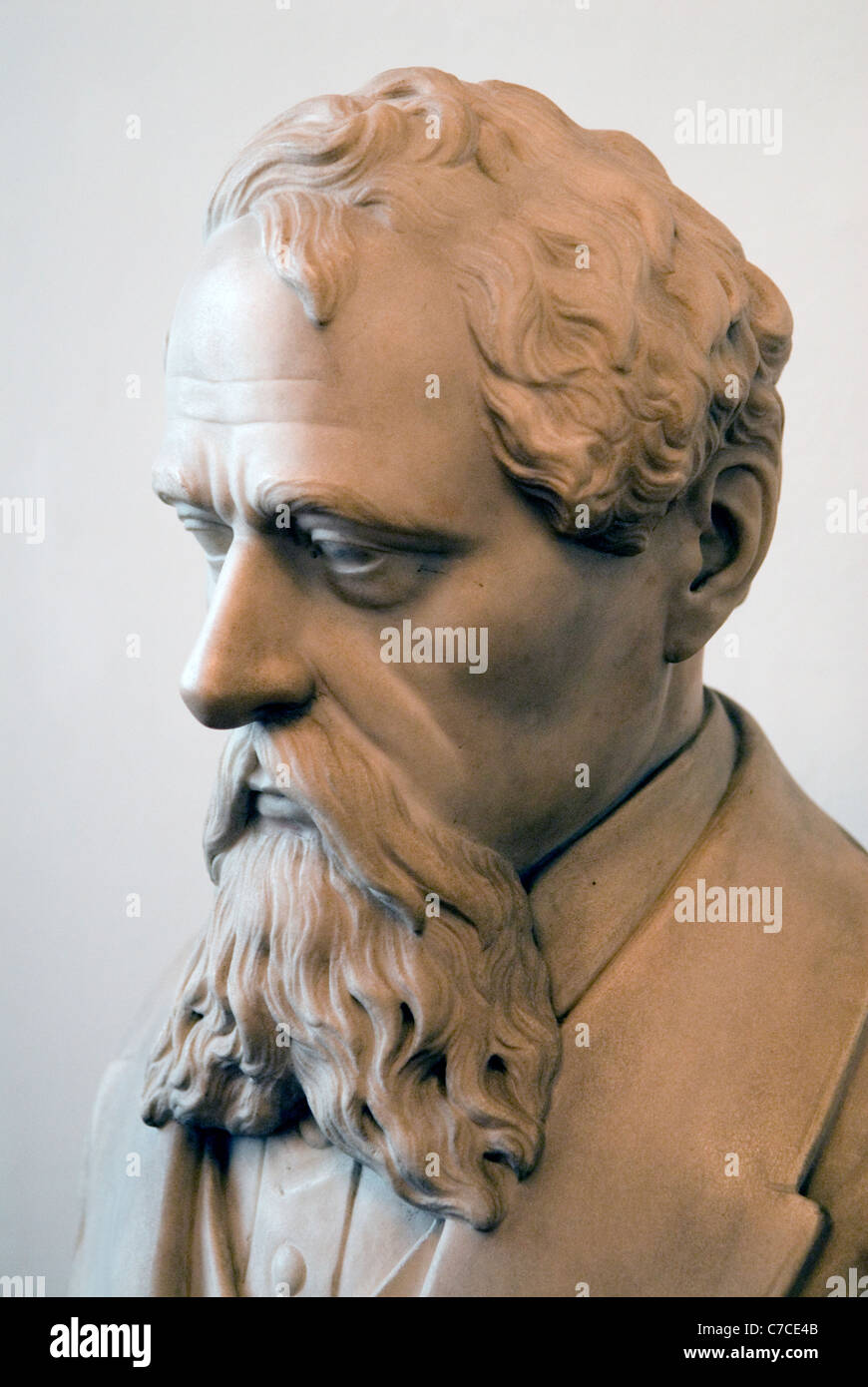 Charles Dickens portrait bust as a old man in the Charles Dickens ...
