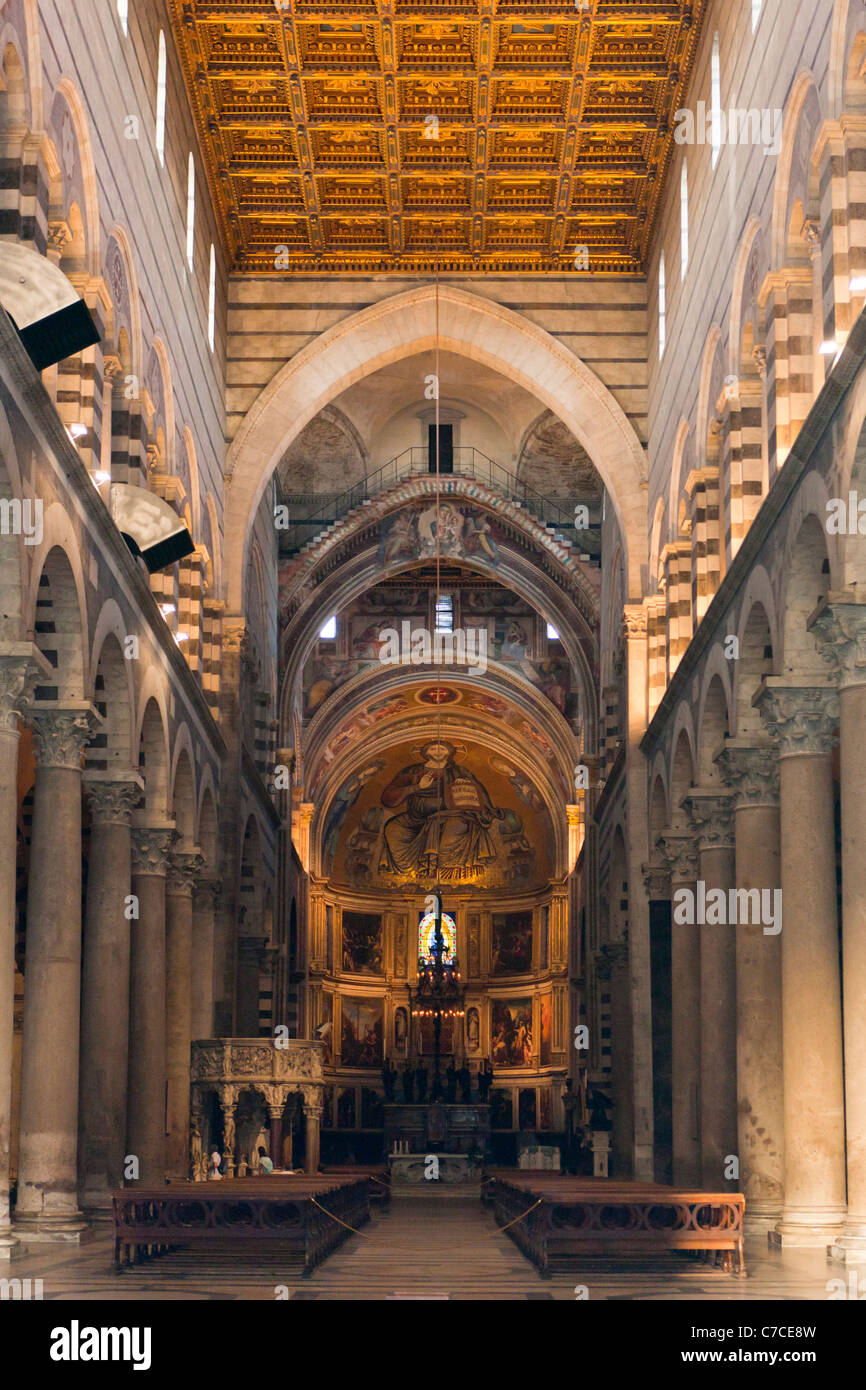 Interior of the Cathedral of Santa Maria, Piazza dei Miracoli, Pisa ...