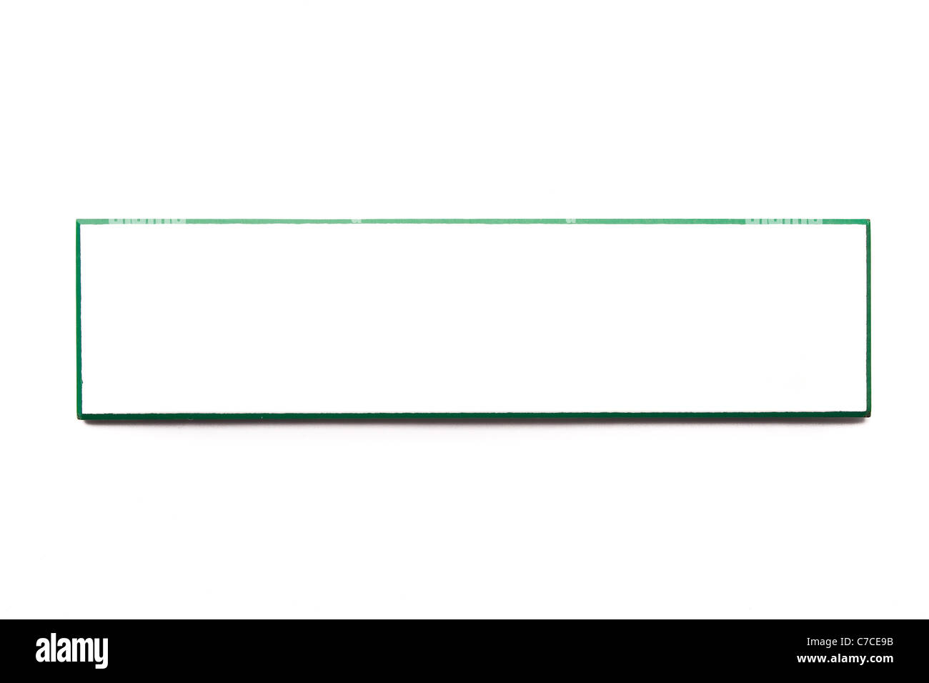 Rectangular White Label with Green Border Isolated on White Background ...