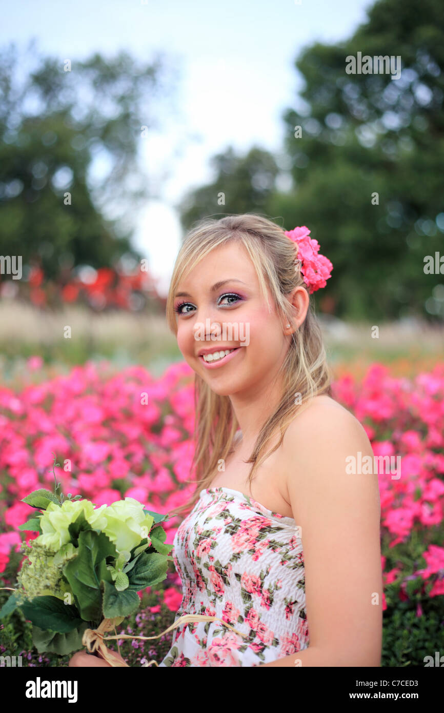 Teen Flower Girl Stock Photo - Alamy
