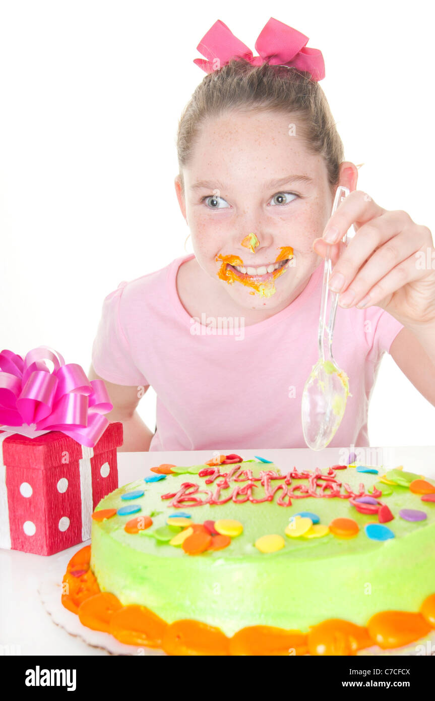 Happy girl on birthday Stock Photo - Alamy