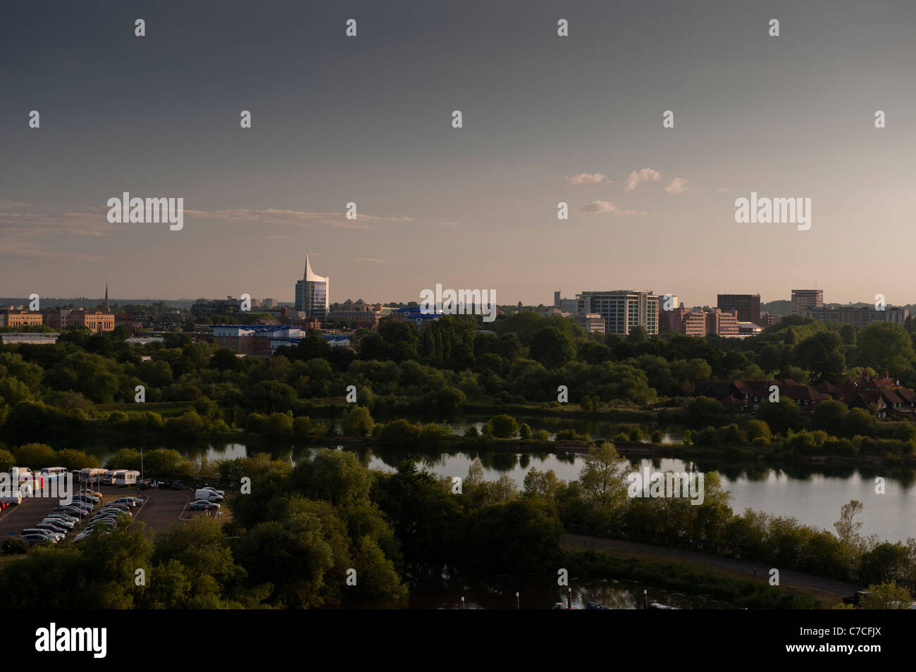 Aerial view, Reading, Berkshire, UK Stock Photo - Alamy