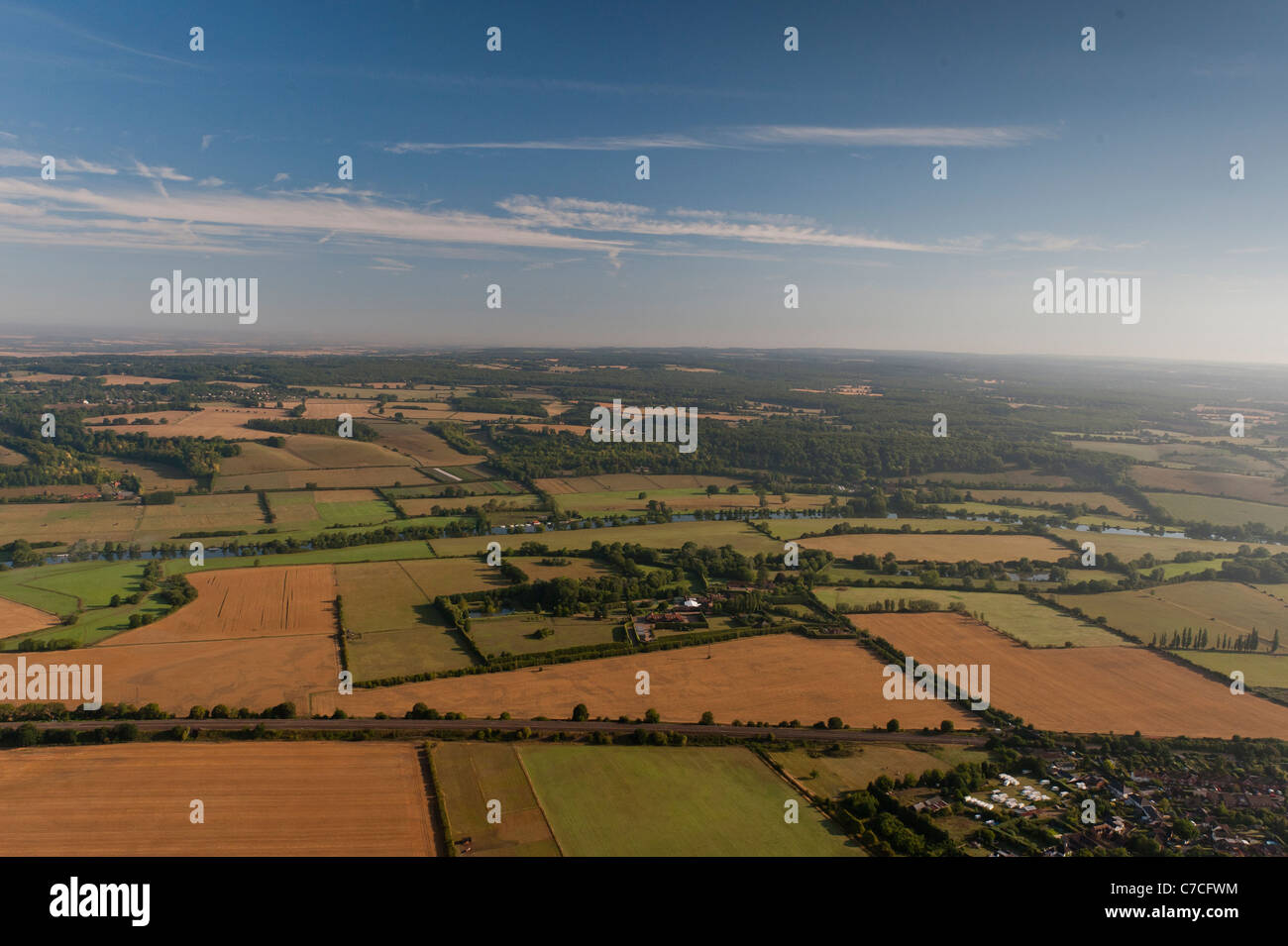 aerial view of rural/residential landscape, Berkshire, england Stock ...