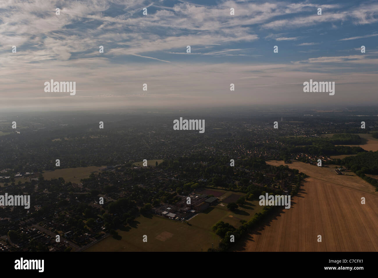 aerial view of rural/residential landscape, Berkshire, england Stock ...