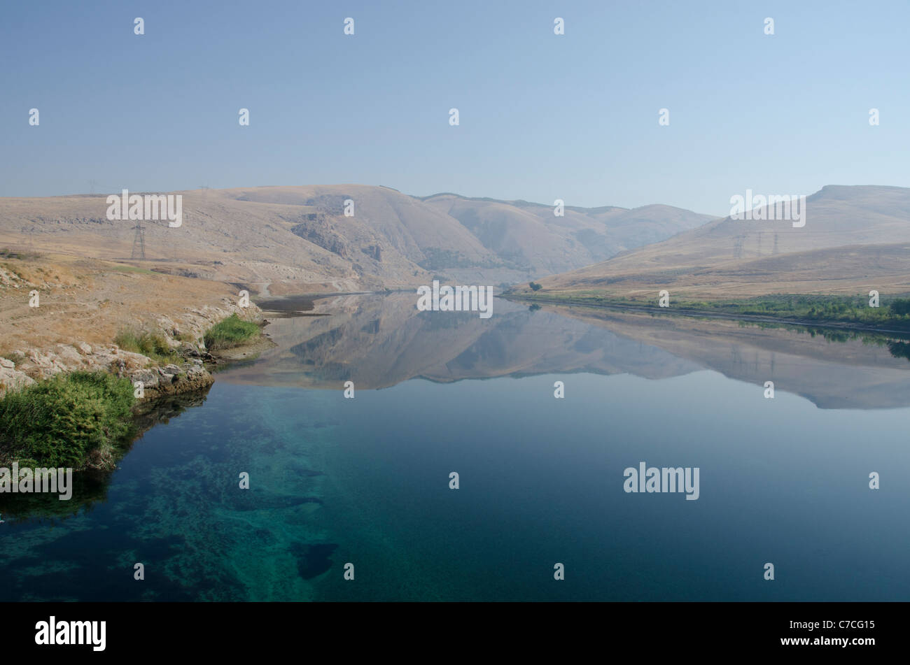 Turkey, South Eastern Anatolia, Upper Mesopotamia. Euphrates river near ...