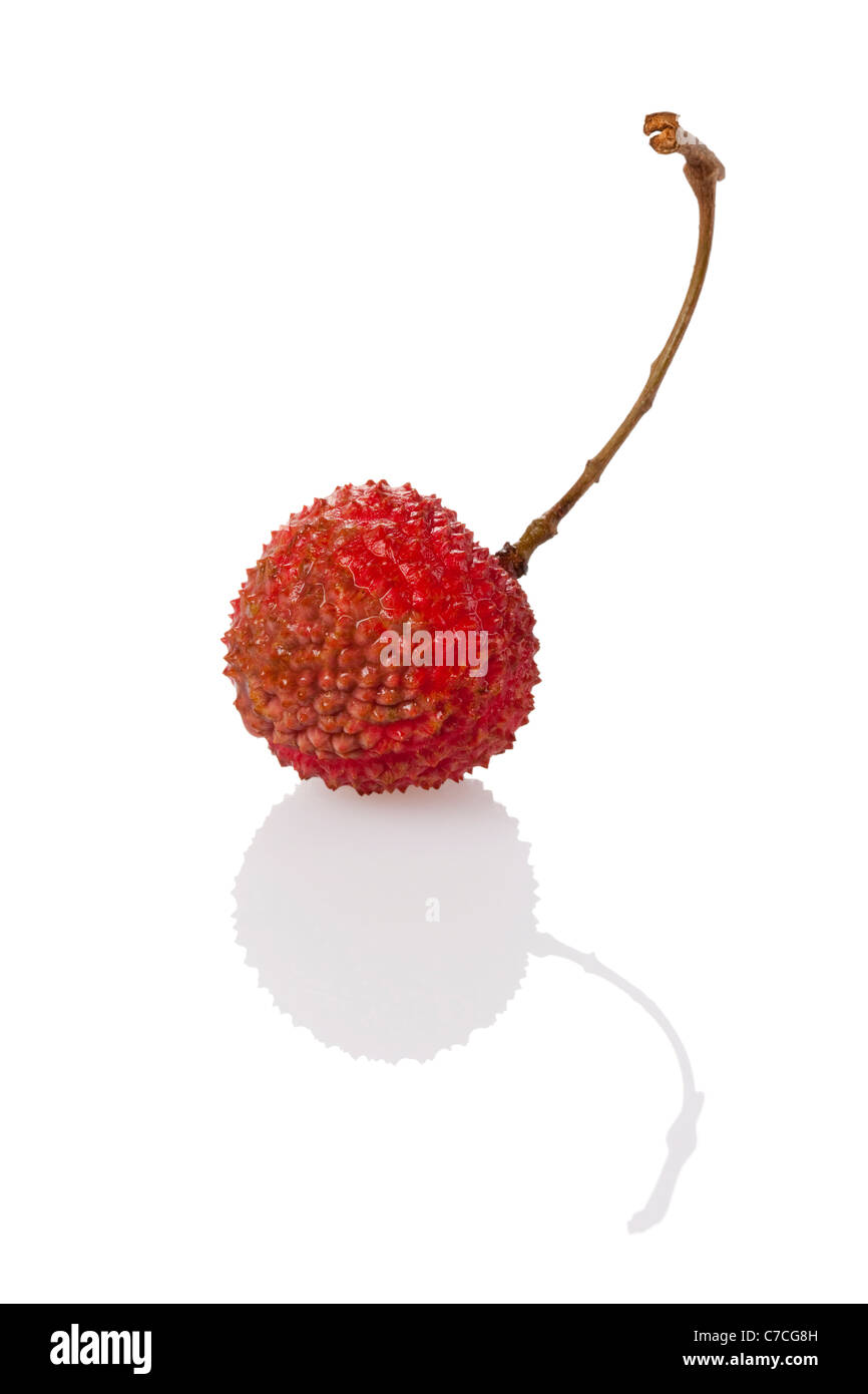 Lychee on White Background Stock Photo - Alamy