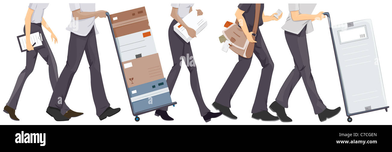 Lower Body of Courier Staff with Clipping Path Stock Photo - Alamy