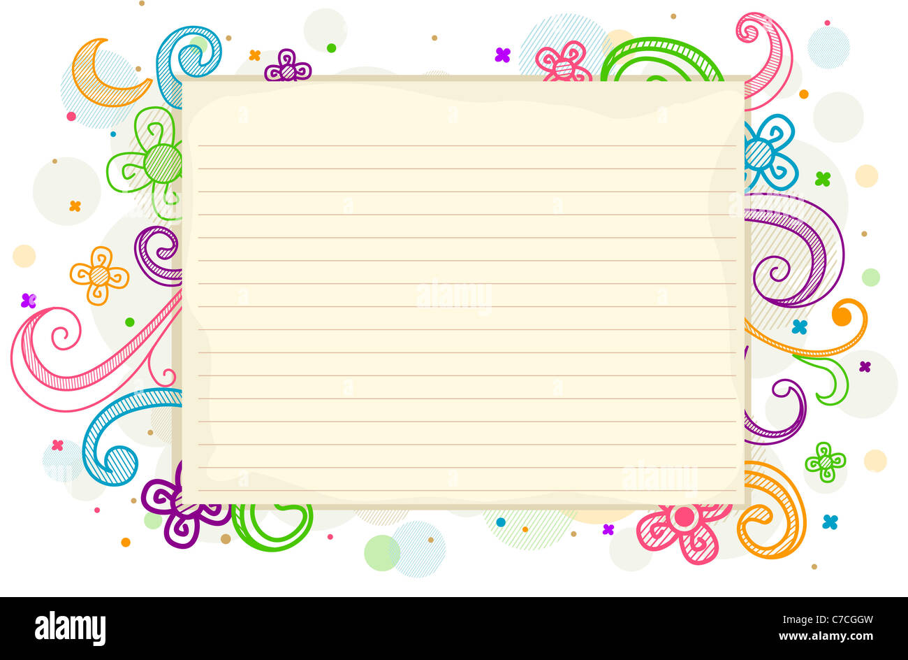 Doodles and Paper Design with Clipping Path Stock Photo - Alamy