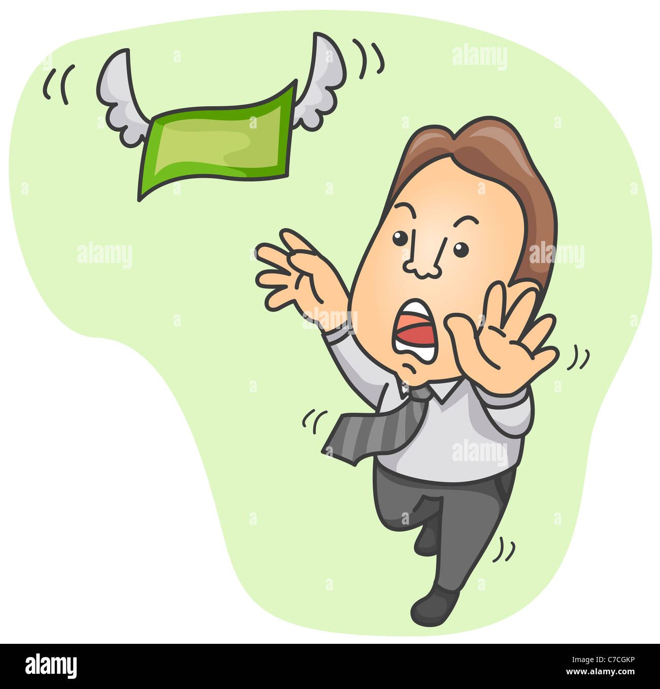 Businessman chasing Money with Clipping Path Stock Photo - Alamy