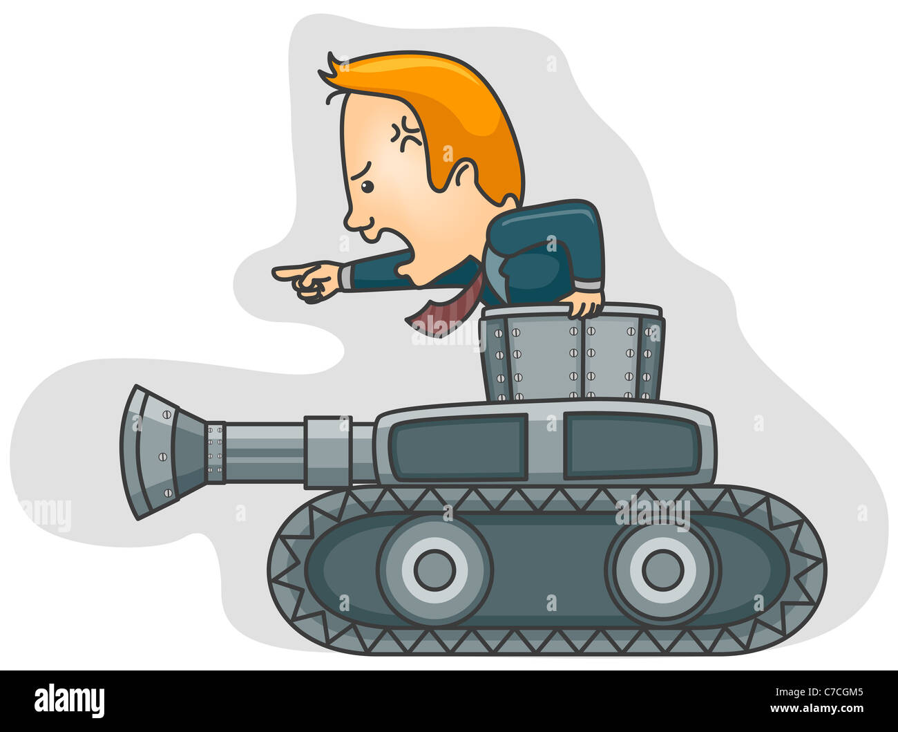 Businessman Charging Forward with Clipping Path Stock Photo - Alamy