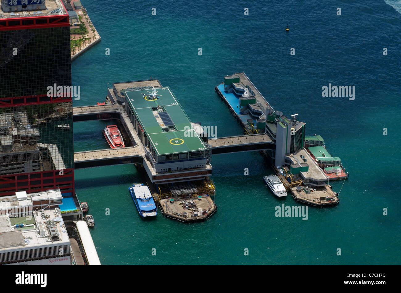 The helicoptor port and Macau Ferry Terminal at the Shun Tak Centre in ...