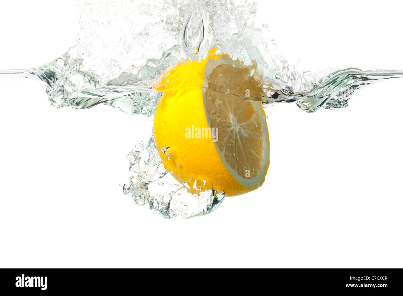 Lemon Splashing in Water Stock Photo - Alamy