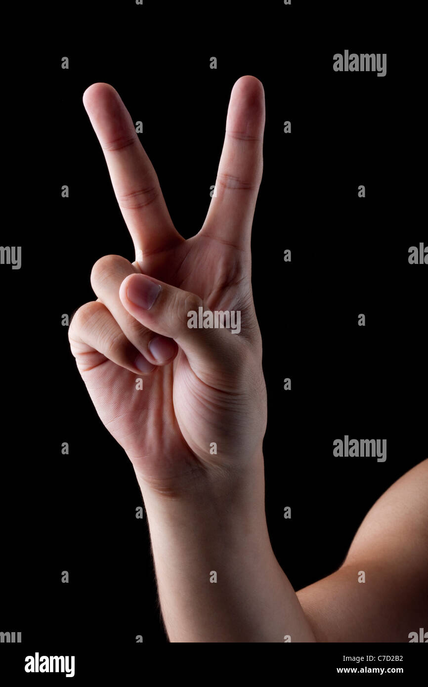 Man's Hand Gesturing Stock Photo - Alamy