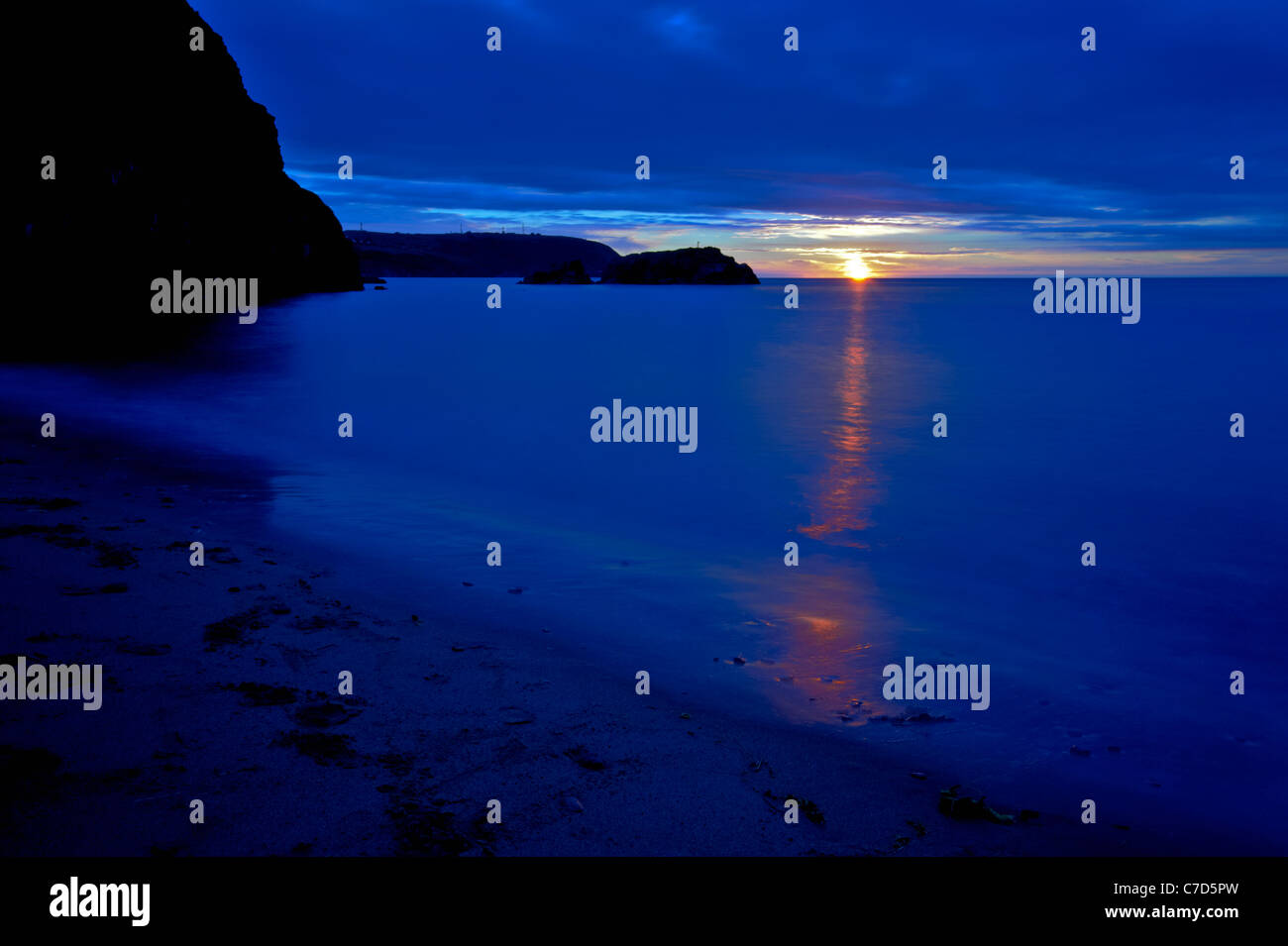 TRESAITH, BEACH, SUNSET, CEREDIGION, WALES, GREAT BRITAIN Stock Photo ...