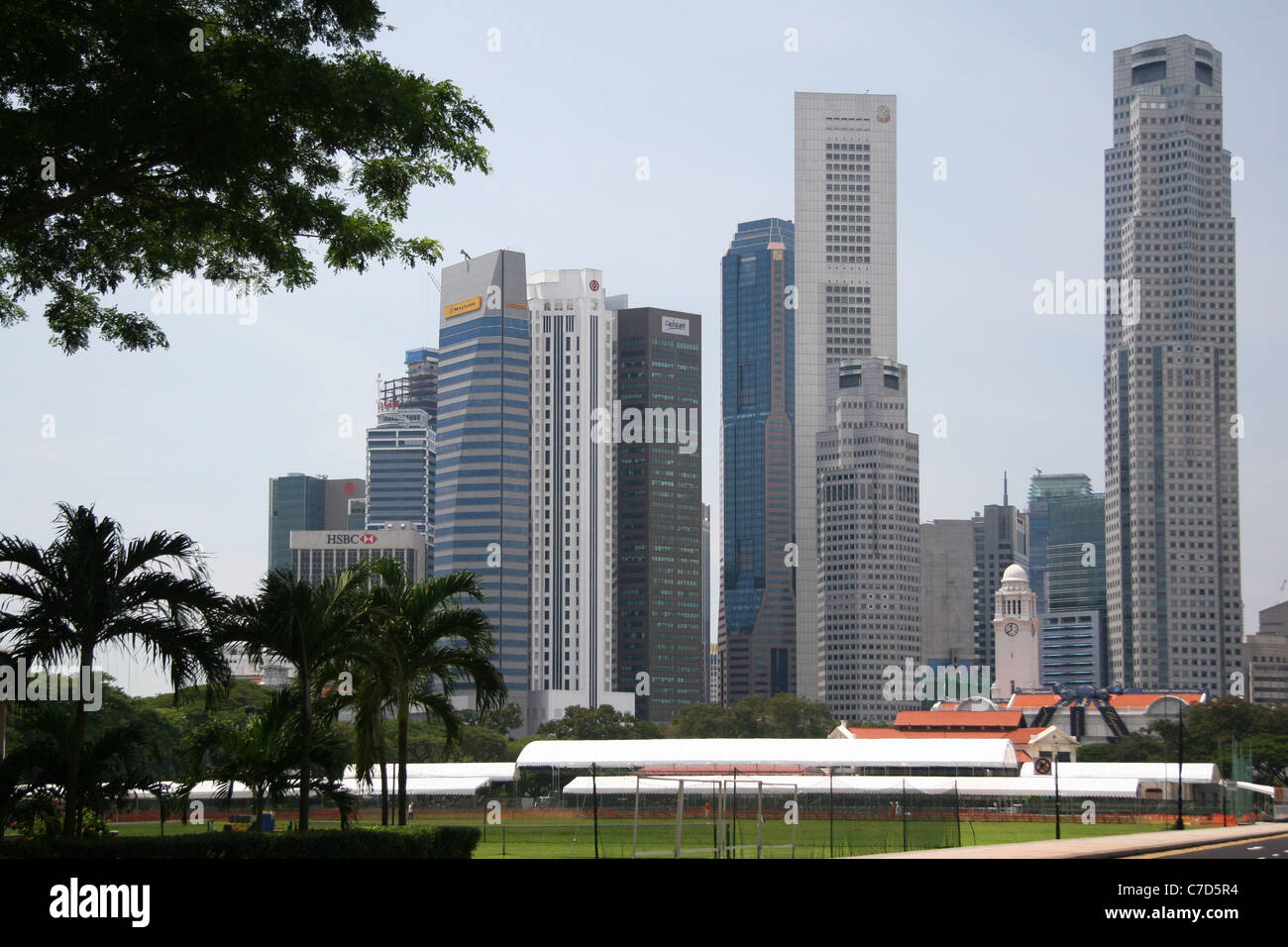 The skycrapers of the Central Business District (CBD) in Singapore City ...
