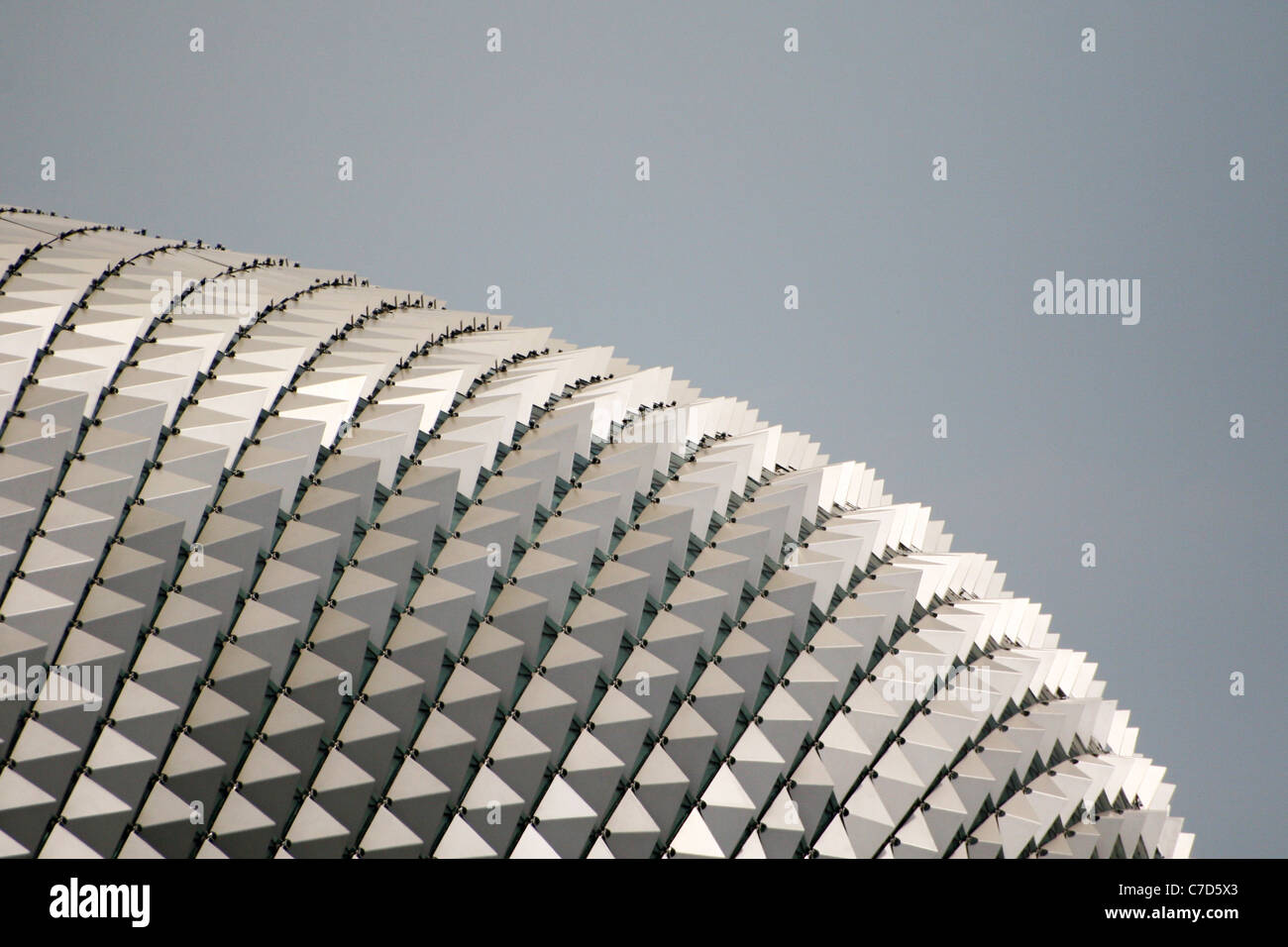 Detail of the facade of the Durian Building (Esplanade Centre) in ...