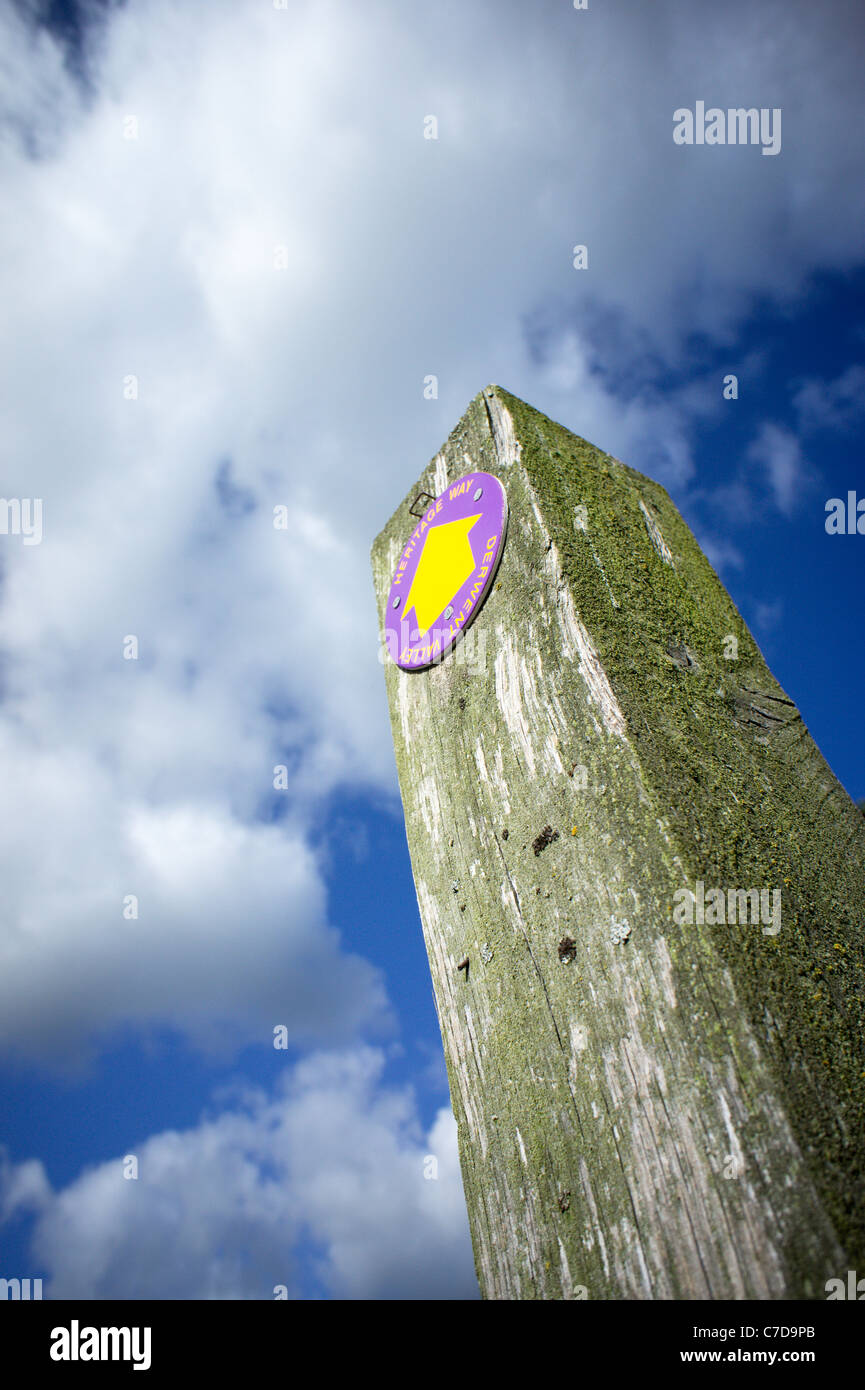 Heritage way signpost in the Derwent Valley Stock Photo - Alamy