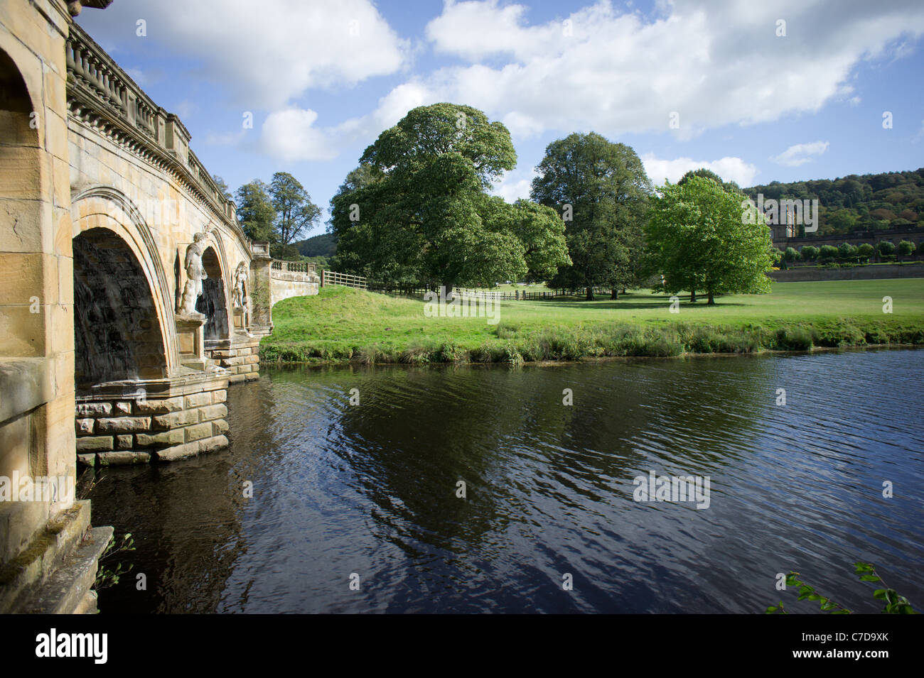 Old bridge over the river Derwent at Chatsworth House Stock Photo - Alamy