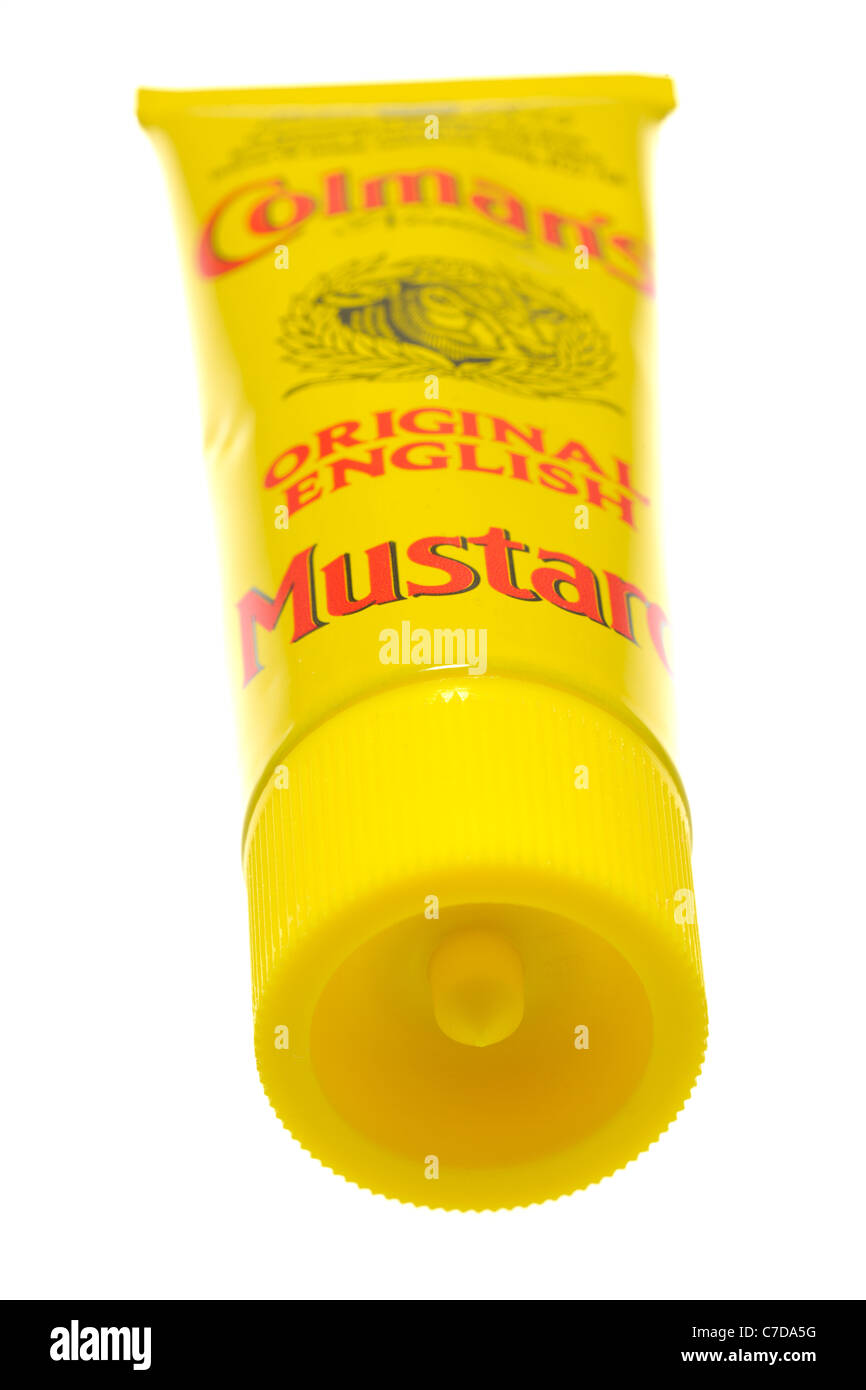 Tube of Colmans mustard Stock Photo - Alamy