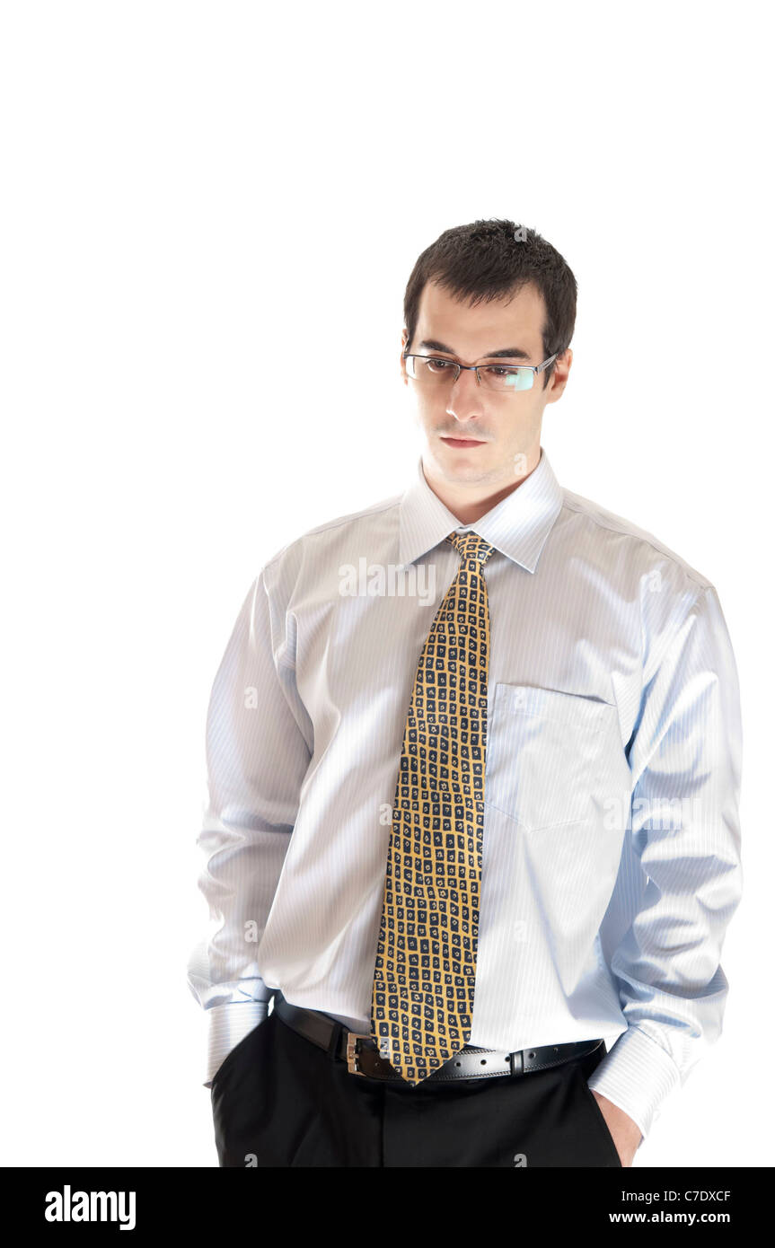 Business man isolated on white background Stock Photo - Alamy