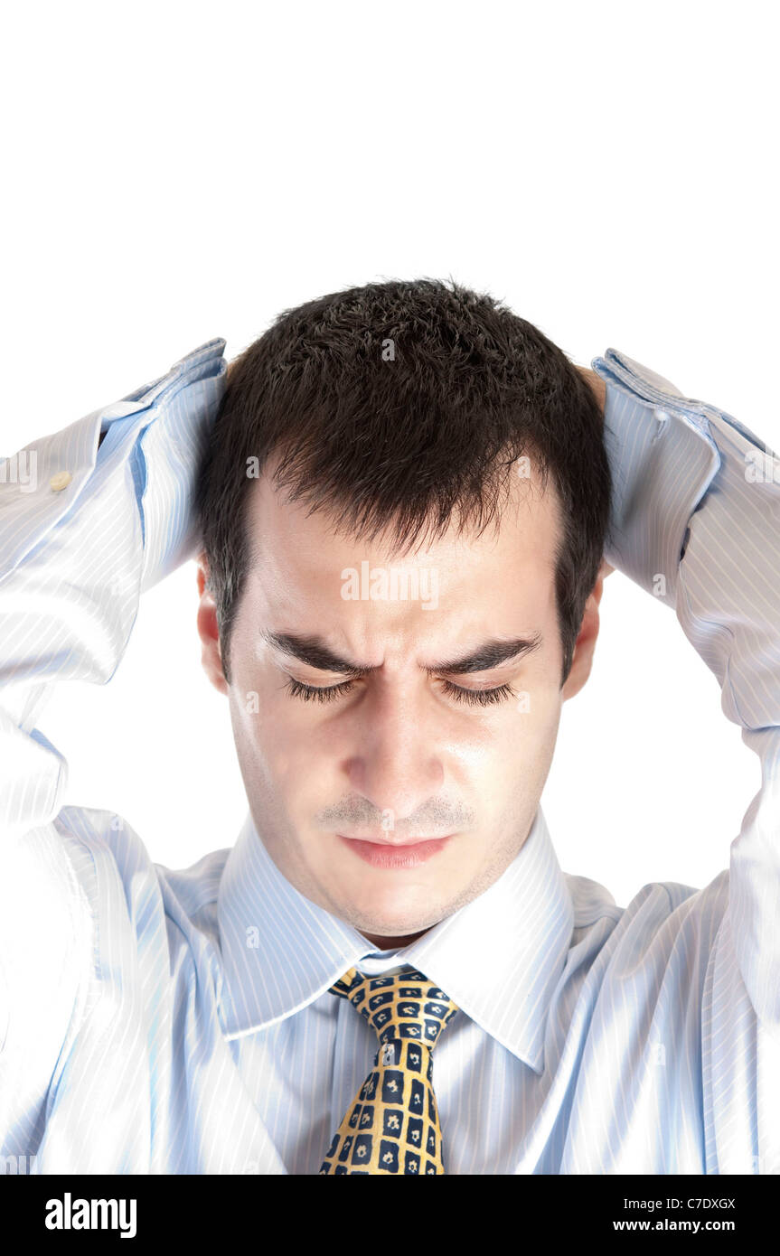 Yelling man profile suit hi-res stock photography and images - Alamy