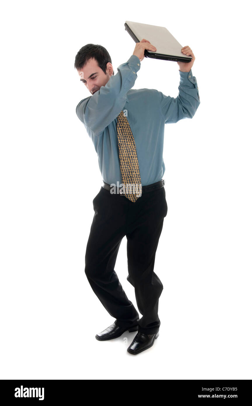 Frustrated man computer Cut Out Stock Images & Pictures - Alamy