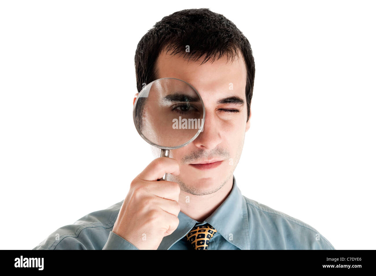 Magnifying glass instrument analyzing hi-res stock photography and ...